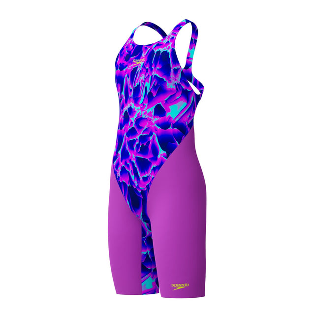 Speedo Girls Fastskin Endurance+ Max Kneeskin Cave Current / Neon Jelly