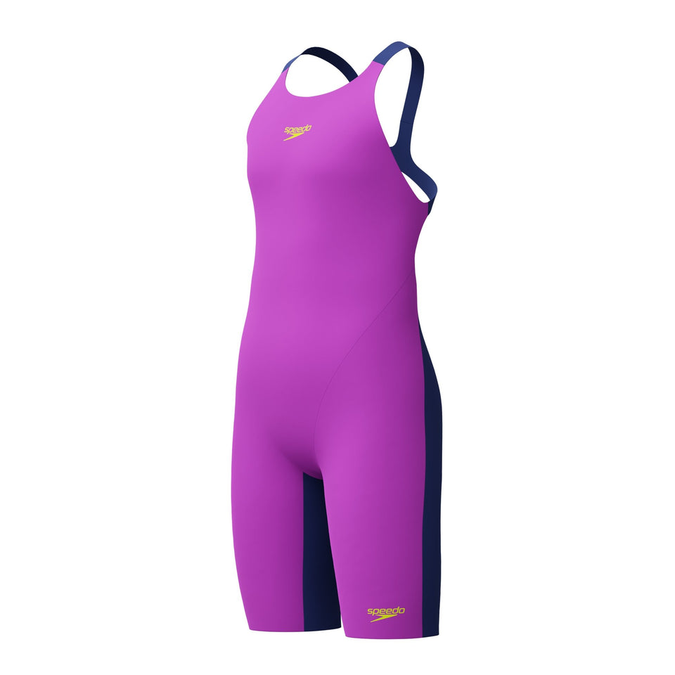 Speedo Girls Fastskin Endurance+ Max Kneeskin Neon Jelly / Noble Navy