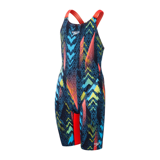 Speedo Girls Fastskin Endurance+ Max Kneeskin Teal/Blue/Red