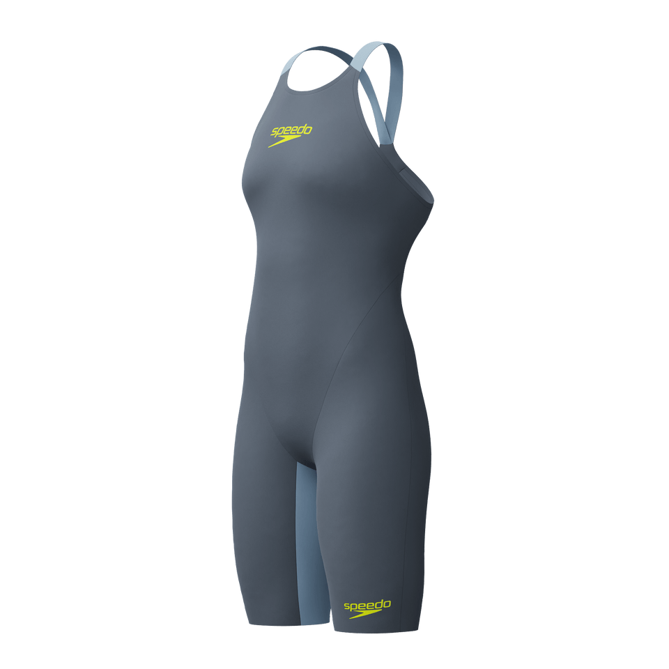 Speedo Womens Fastskin LZR Pure Valor 2.0 Openback Kneeskin Grey Lead ...